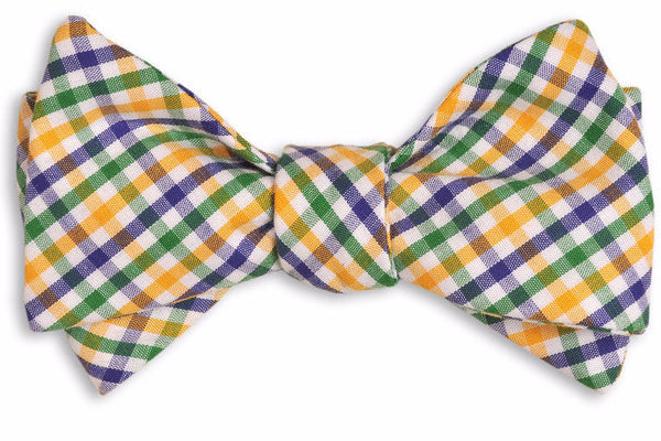 Mardi Gras Tattersall Bow Tie | 100% Cotton Bow Ties for Men👔 - High Cotton