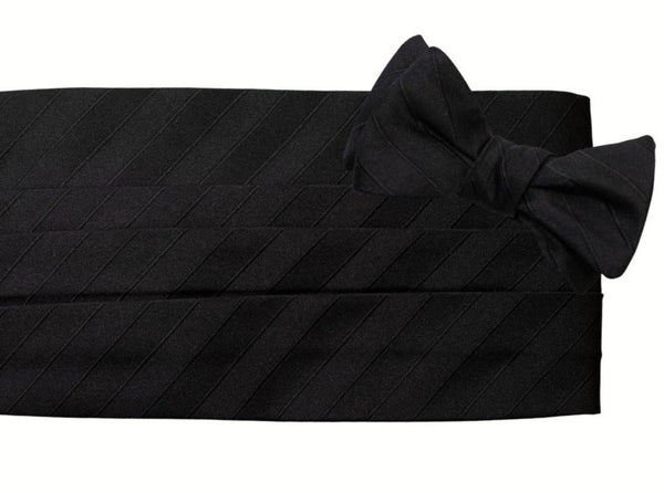 Gatsby Black Stripe Cummerbund Set - High Cotton